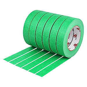 BOMEI PACK Painters Tape, Car Paint Green No Residue Automotive Masking Tape, Clean Removal Green Masking Tape, UV Resistant, 0.94 Inches x 55 Yards, 6 Rolls