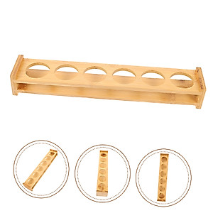 Cabilock Wine Cup Server Dish Wood Beer Flight Tray Bamboo Wine Glass Holder Modern Wooden Wine Rack Wine Cup Display Rack 6 Holes Wine Cup Server Dish Wood Paddle Serving Tray