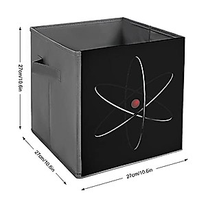 Physics of Quantum Canvas Collapsible Storage Bins Cube Organizer Baskets with Handles for Home Office Car
