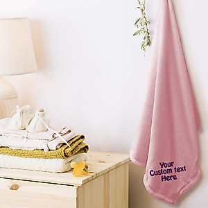 Nursery Bedding Baby Blankets for Boys & Girls Custom Personalized Text NamePolyester Soft & Plush Receiving Swaddle Blanket Pink 40x30 Inches