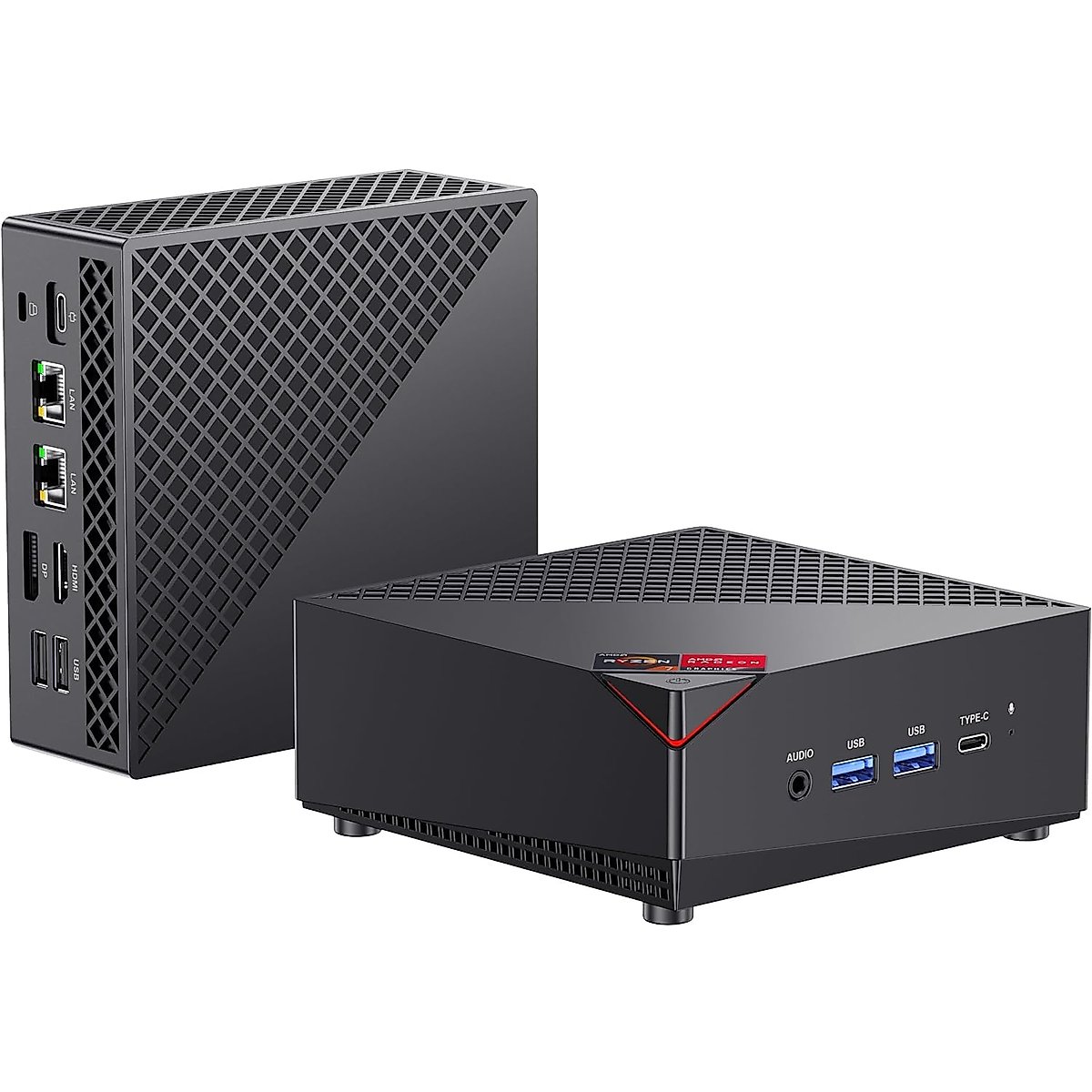 ACEMAGICIAN Dual LAN Mini PC,AMD Ryzen 7 5700U (8C/16T,up to 4.3Ghz) 16GB DDR4 512GB SSD, Mini Computers 4K@60Hz Triple Display Desktop Portable WiFi 6/Bluetooth 5.2