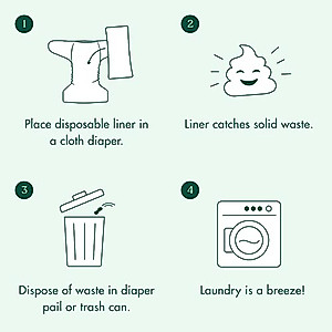 Naturally Natures Bamboo Disposable Diaper Liners (6PK) 600 Sheets Gentle and Soft, Chlorine and Dye-Free, Unscented, Biodegradable Inserts (Set of 6) 600 Liners