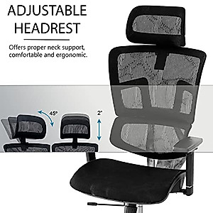 ErgoMax Ergonomic Adjustable, Breathable Mesh Fabric, Home Office Chair, 53 in. Max Height, Gray