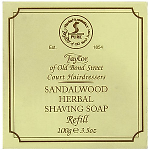 Taylor of Old Bond Street Sandalwood Hard Shaving Soap Refill, 3.5-Ounce, (01051)