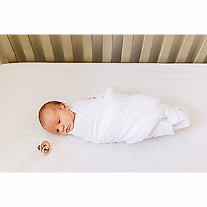 MOMS ON CALL Baby & Newborn Swaddle Blanket | 0-3 Months | Nursery Baby Gift | 48 X 48 Inch | 100% Cotton | Modern White
