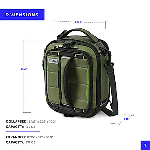 Arctic Zone Titan X Fridge Cold Dual Compartment Expandable Insulated Lunch Pack with 3X 250g High Performance Ice Walls, Olive Green