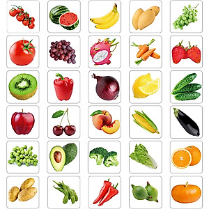 600 Pcs Fruits Vegetable Stickers for Kids Fruits Vegetable Photos Stickers Garden Stickers Realistic Food Fruit Stickers Teachers Student Stickers for Classroom Theme Party Favor (Fruits Vegetable)