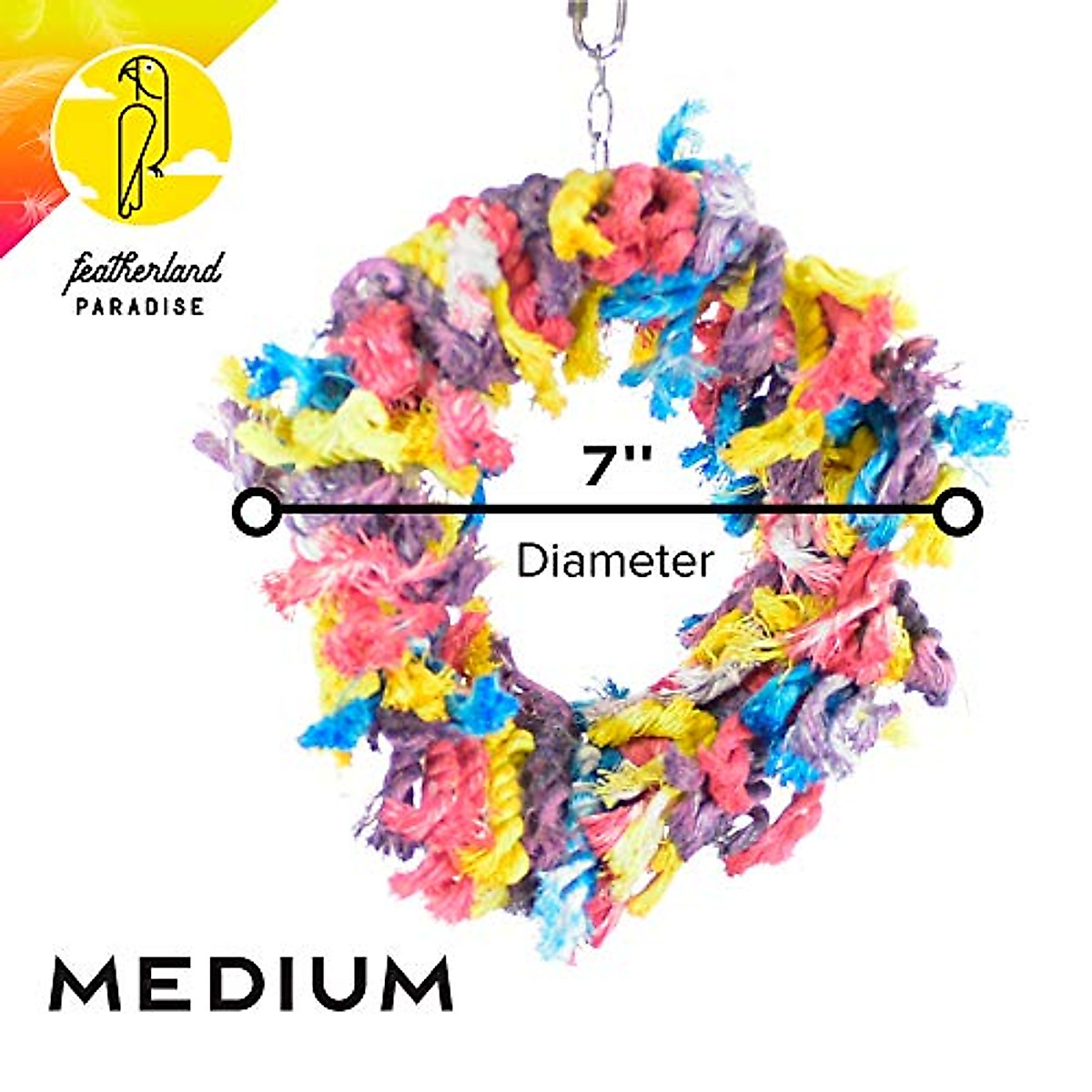 Paradise Toys Cotton Preening Ring, Medium, 12 x 8 inches