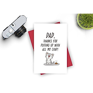 Kirynurd Decolove Funny Card for Dad, Birthday Card for Daddy, Fathers Day Card for Cat Lover
