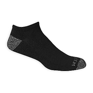 Fruit of the Loom Men's Dual Defense No Show Socks (12 Pack), Black, Medium (6 - 12)