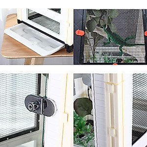 crapelles 15.7x15.7x23.6 inches Bird Cage, Amphibian Habitat, Reptile Tank, Pet Box, Easy Assembly White Ventilation Cage for Hamster, Chinchillas, Hedgehog, Snake,Lizard, Parrot