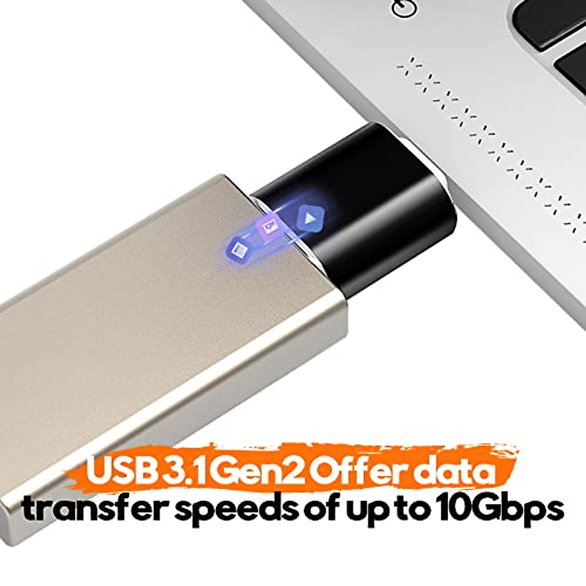 jaroco USB C Male to USB Female Adapter(2 Pack)&USB Male to USB C Female Adapter (2 Pack) Supports SuperSpeed Data Transfer & Fast Charging,Black