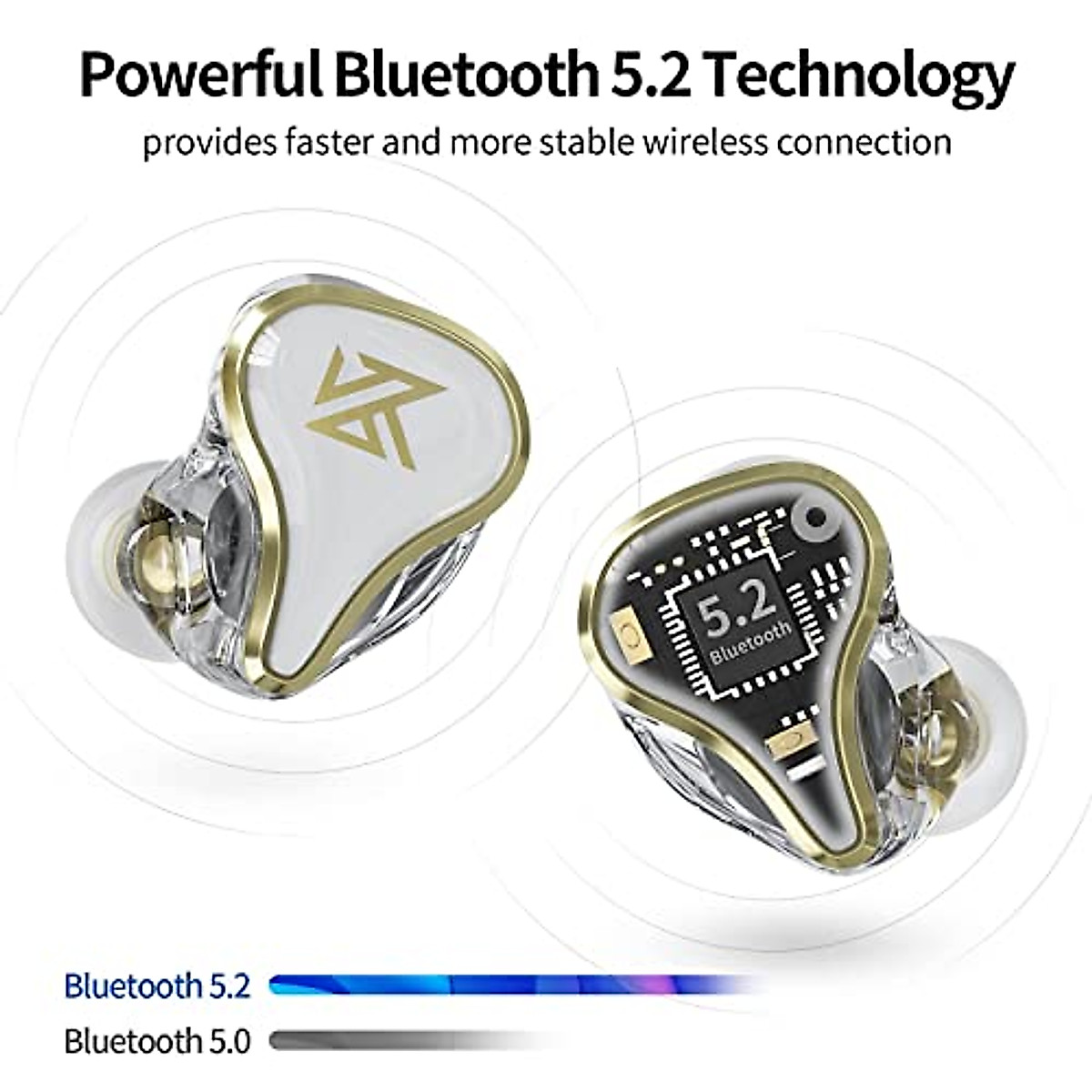 KZ SK10 1DD Bluetooth 5.2 Earbuds Wireless Earphones Wireless Earbuds for Women Girls Earphones Hybrid Drivers Noise Cancelling Earbuds Games Wirelss in Ear Headphones with Built-in Microphone (Pink)