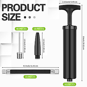 Reginary 10 Pcs Ball Pump Bulk Air Pump for Balls Inflatable Football Pump with Needle and Extension Hose Pump Portable Hand Pump Kit for Balls Basketball Soccer Volleyball (Black,Classic Style)