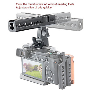 NICEYRIG Quick Release NATO Top Handle with 15mm Rod Clamp, Cold Shoe Mounts for DSLR Camera/Camcorder/Cinema Camera Cage