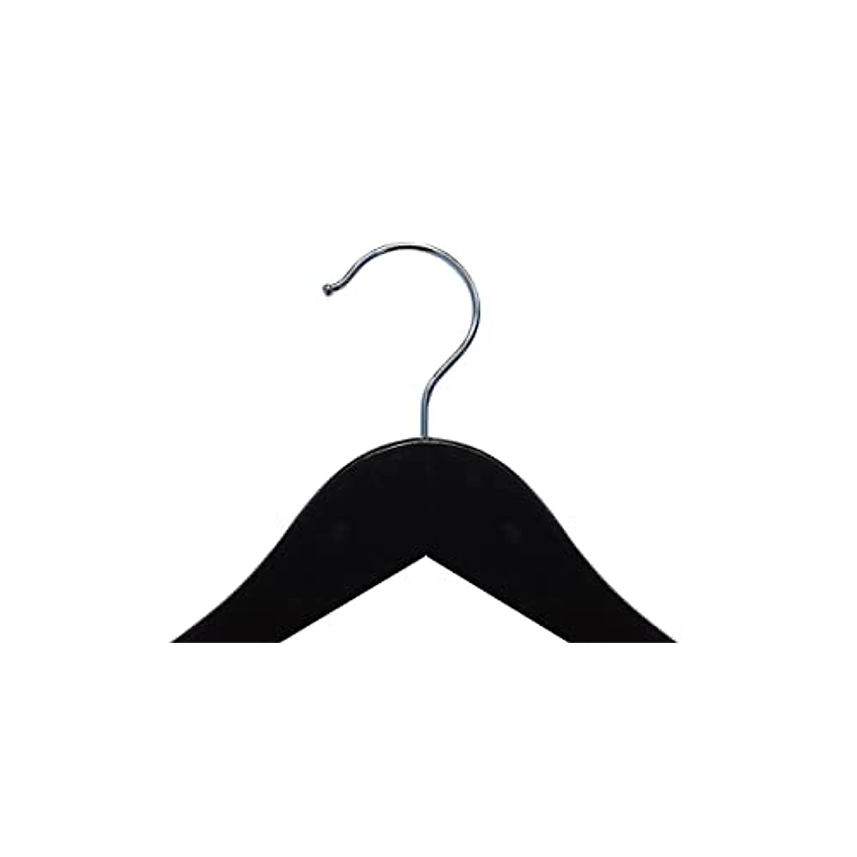NAHANCO 20417 Wooden Top Hanger, Flat, 17", High Gloss Black Finish (Pack of 100)