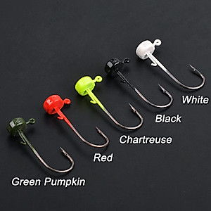 Ned Rig Jig Head Hooks Kit, 30pcs Finesse Mushroom Jig Heads for Soft Lures Mushroom Jig Heads Ned Rig Hooks for Bass Crappie Fishing 1/10oz 1/8oz 1/6oz