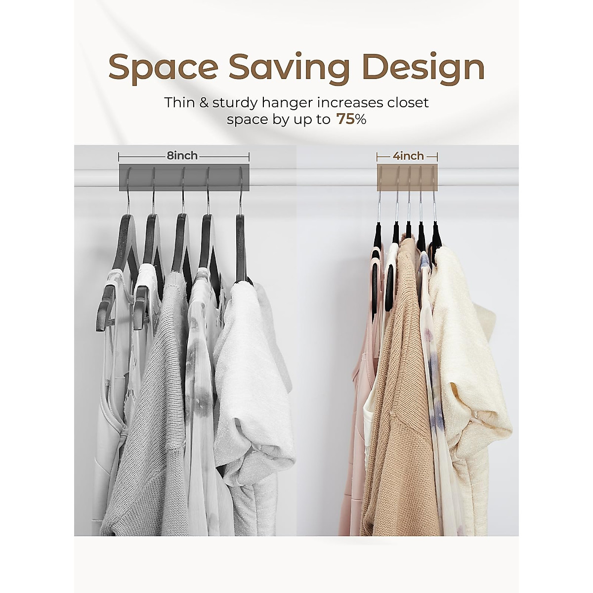 HOUSE DAY Black Velvet Hangers 20 Pack, Luxury Felt Hangers Non Slip Clothes Hangers, Space Saving Black Hanger Heavy Duty Coat Hanger, No Shoulder Bump Focked Hanger with 360° Swivel Hook for Closet