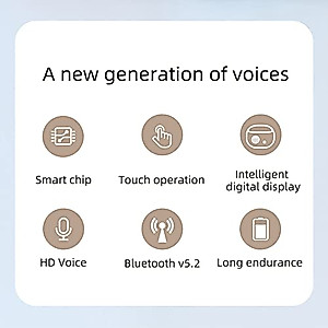 Bluetooth 5.2 Earphones,Wireless Earbuds with Wireless Charging Case,with Earhooks Headset Built-in Mic for Sport,Clear Calls,Work,Music