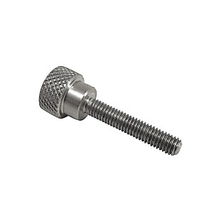 10 Pack 10-32 x 1 Inch Threads 303 Stainless Steel Diamond Knurled Thumb Screws Knobs with Straight Shoulders Right-Hand Threads SAE Flat Tip Uncoated