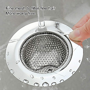 Kitchen Sink Strainer Kitchen Sink Stopper, Professional Stainless Steel Sink Filter, With Dense Mesh (2 PCS) for Draining Kitchen, Bathroom, Bathtub, Washbasin