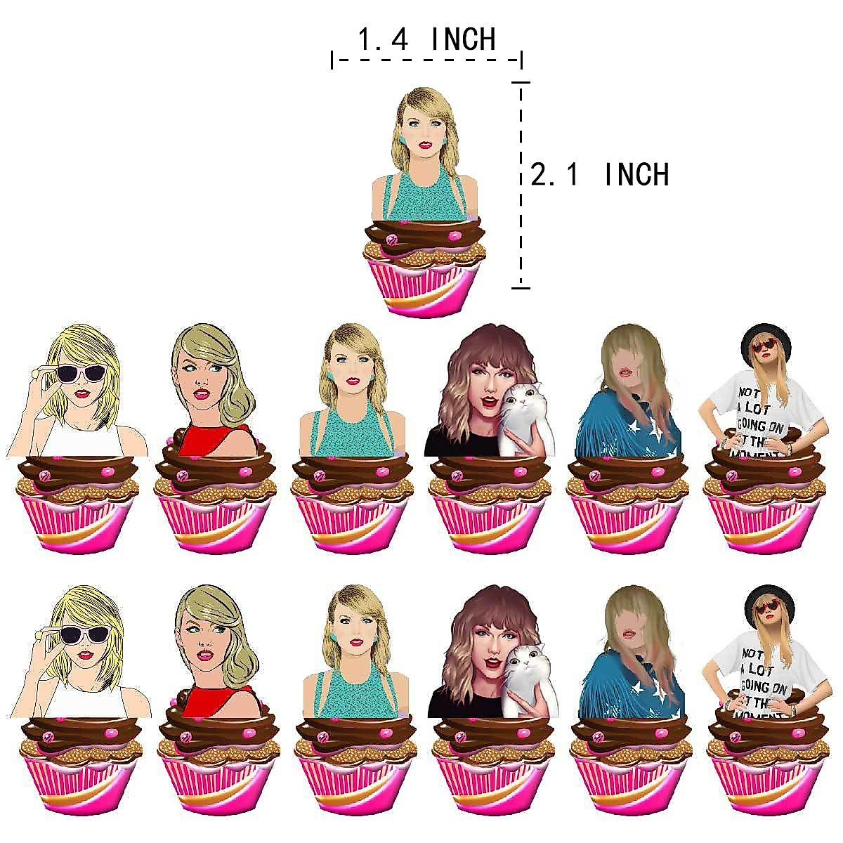 Celebrate Birthday Party Taylor Swift Style - Party Decorations Including Banner, Balloons, Cake Topper, and Cupcake Toppers