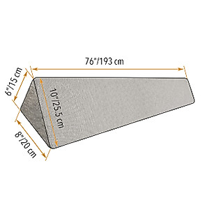 Insieme King Size Headboard Gap Filler (White). Long Bed Wedge Pillow for Covering Cracks Between Bed & Headboard or Wall with Pillow Support (76x8x6 inch)