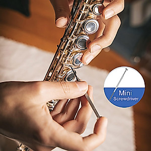 YZNlife Saxophone Cleaning kit with Case for Alto Tenor Clarinet Flute and other Wind & Woodwind Struments Including Sax Cleaning Cloth(4pcs),Mouthpiece Brush Thumb Rest Cushion Reed Case,(Blue)