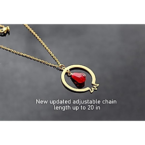 14K mirror polished non tarnish stainless steel Pomegranate pendant with pomegranate seed