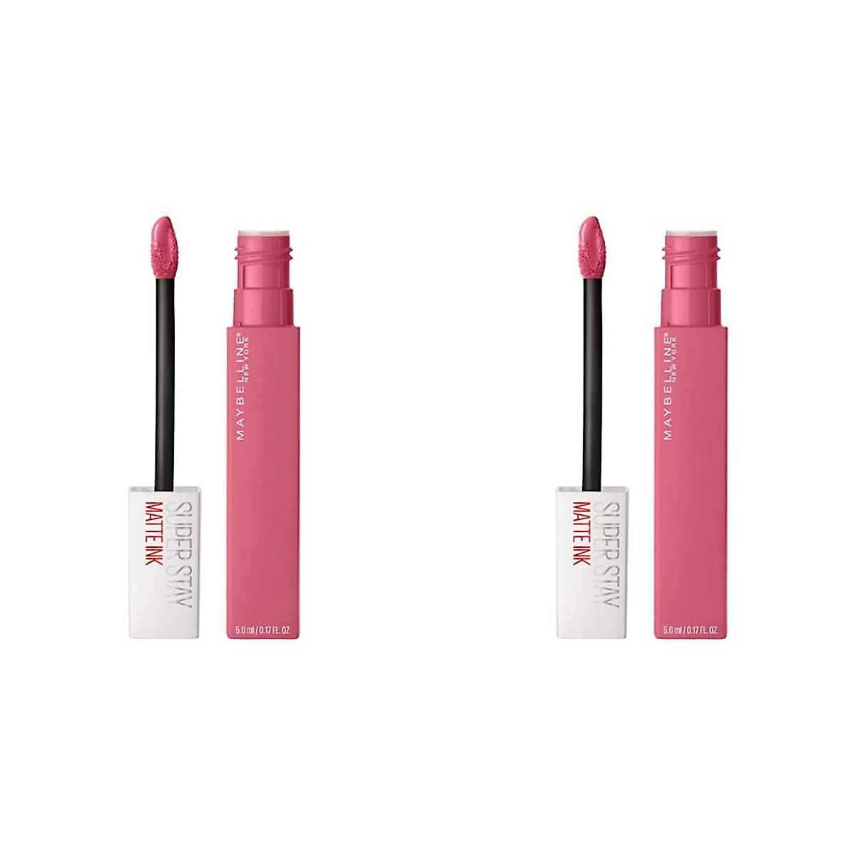 Maybelline New York Super Stay Matte Ink Liquid Lipstick, Long Lasting High Impact Color, Up to 16H Wear, Inspirer, Light Mauve Pink, 0.17 fl.oz (Pack of 2)