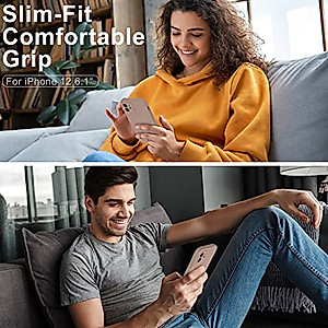 DEENAKIN iPhone 12 Case with Screen Protector,Enhance Camera Protection,Soft Flexible Silicone Gel Rubber Bumper Cover,Slim Fit Shockproof Protective Phone Case for iPhone 12 6.1" Light Brown