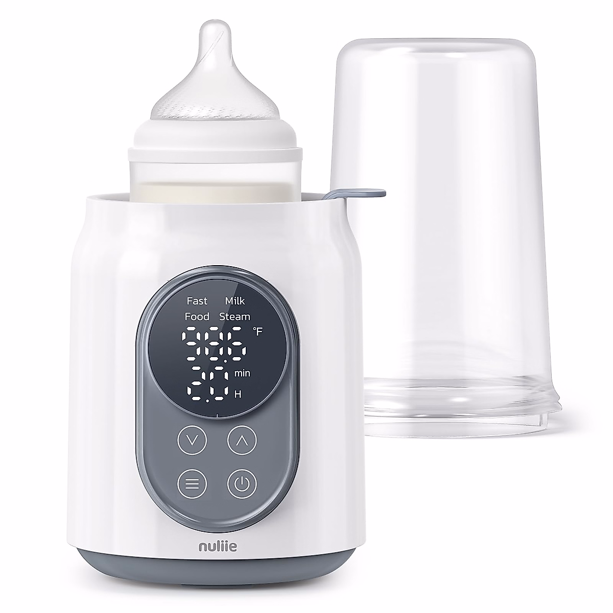 Nuliie Fast Bottle Warmer, 6-in-1 with Larger LCD Display Smart Temperature Control and Automatic Shut-Off, BPA Free Baby Bottle Warmer for Breastmilk or Formula