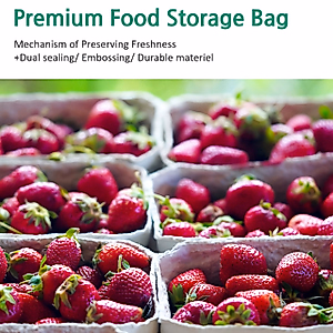 YoojungLab Green, Food Storage Bags, 14.17" 18.11" 100bags, Keep Fresh Produce Bags, Food Saver Storage for Fruits, Vegetables, Flowers, BPA FREE, HDPE, Green-Bag, Plastic Bread Bags, Eco-Friendly