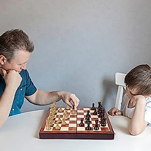 15" Acrylic+Metal Chess Sets for Adults Kids with Zinc Alloy + Acrylic Chess Pieces & Portable Folding Wooden Chess Board Travel Chess Sets Board Game – Metal Staunton Chess Pieces with Storage Box