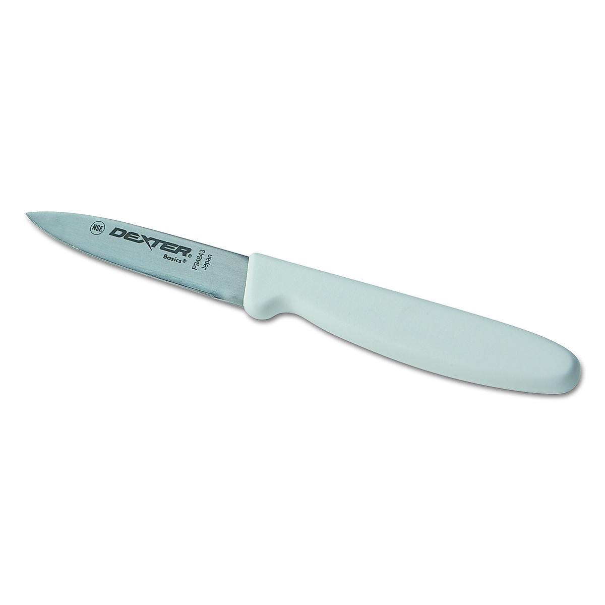 Basics P94843 3-1/8" White Tapered Point Parer with Polypropylene Handle