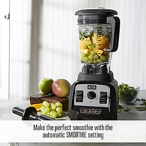 Weston Pro Series 2.4hp Blender with 64oz Tritan Jar, 4 Pre-Programmed Settings and Variable Speed Dial for Puree, Ice Crush, Shakes and Smoothies, Black and Stainless Steel (58914)