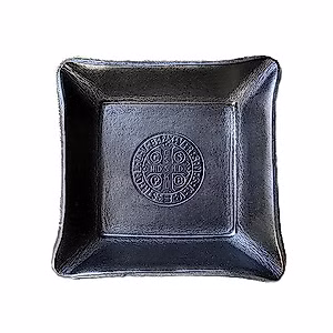 Saint Benedict Medal Leather Tray