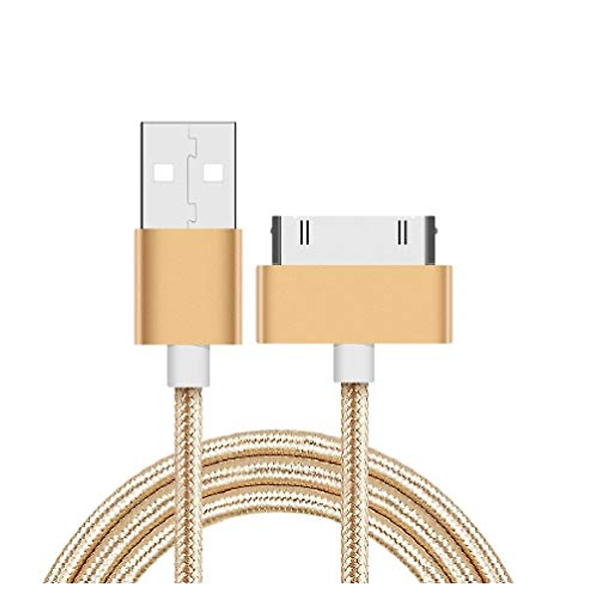 Yoodelife 3 Feet Replacement High Speed USB 2.0 Nylon Braided Sync and Charging Charger Cable Cord for Apple iPhone 4, 4s, 3G, 3GS, 2G, iPad 1/2/3 iPod Touch, iPod Nano - Gold