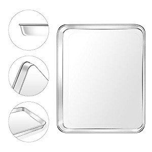 Baking Sheet, Yododo Stainless Steel Baking Pans Tray Cookie Sheet Toaster Oven Tray Pan Cookie Pan, Non Toxic & Healthy, Superior Mirror Finish & Rust Free, Easy Clean & Dishwasher Safe - 23½ inch