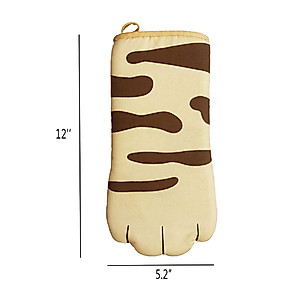 Oven Mitts Kitchen Cooking Baking Heat Resistant Cat Glove, 1 Pair Claw
