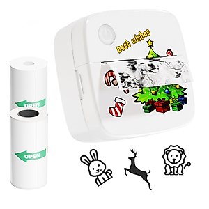DOLEWA Sticker Printer, Mini Portable Sticker Maker Machine Thermal Pocket Printer, Inkless Note Printer, Bluetooth Label Printer for Study, Scrapbook, DIY Journal, Memo, Photos