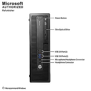 HP EliteDesk 800 G2 SFF Desktop Computer PC, Intel Core i5 6500 3.4Ghz, 32GB DDR4 RAM, 512GB SSD, Keyboard and Mouse, WiFi, Bluetooth Windows 10 (Renewed), Black