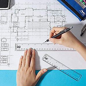 Mr. Pen- Ruler, 24 Pc Rulers (12",6"), Ruler 12 inch, Clear Ruler, 6 inch Ruler, Plastic Ruler, Drafting Tools, Rulers for Kids, Measuring Tools, Ruler Set, Ruler inches and Centimeters, Transparent