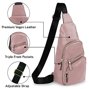 Emperia Small Sling Bag Fanny Packs Crossbody Bags Travel Backpack Chest Bag Gifts for Women Men Mauve