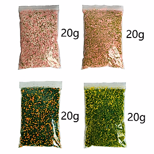 Cayway 4 Color Colorful Tree Powder Model Tree Tufted for DIY Miniature Lowland Model Shrub Bushy Tuft Architecture Building Model Railway Fairy Garden Diorama Scenery