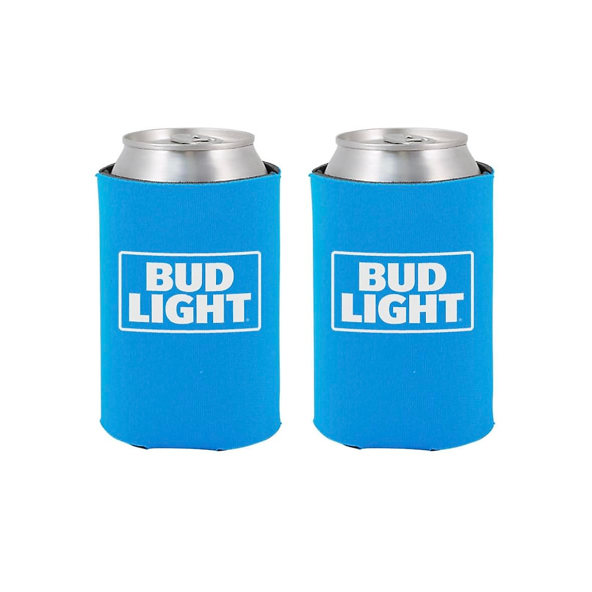 Bud Light 12oz Beer Can Cooler Holder Kaddy Coolie Huggie Set of 2