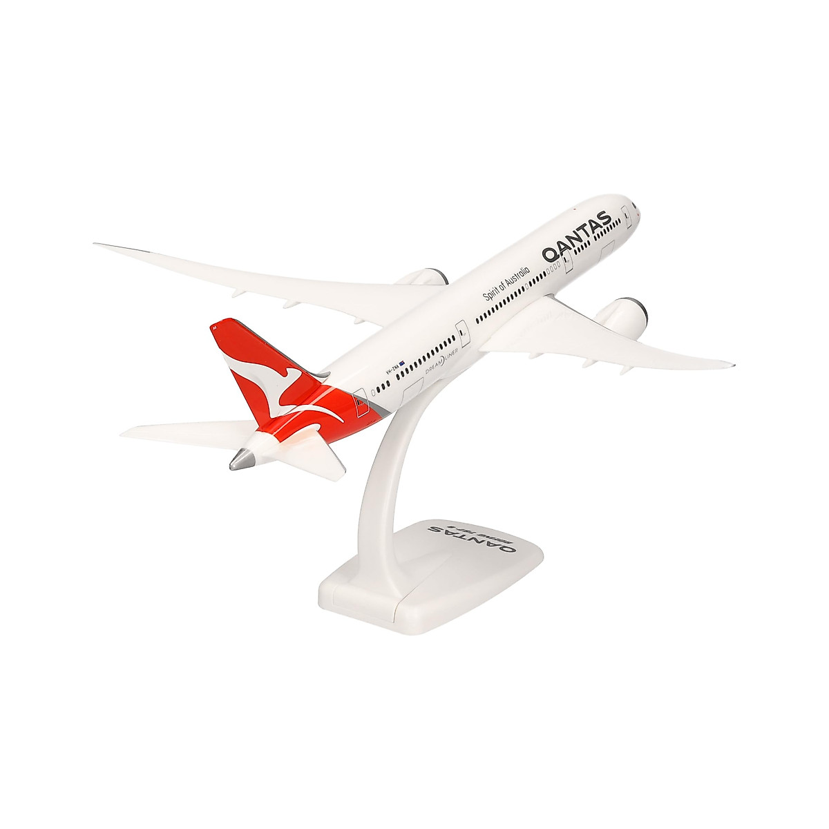 Herpa Snap-fit Airplane Model Boeing 787-9 Dreamliner Qantas on Scale of 1:200, Plastic Miniature with pedastal, Model Building, Collectors Edition