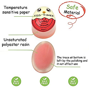 Lasubst Egg Timer for Boiling Eggs Soft Hard Boiled Egg Timer That Changes Color When Done,Red