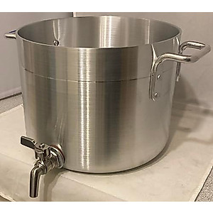10 Qt Aluminum Stock Pot with Spigot Spout: Heavy-Duty 2.5 Gallons Kettle with Faucet Drain Valve Tap