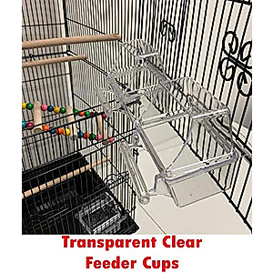 Large Double Roof Top Flight Bird Cage With Toys for Cockatiel Parakeet Conure Lovebird Budgie Parrotlet Finch Canary Small Parrot Bird Cage